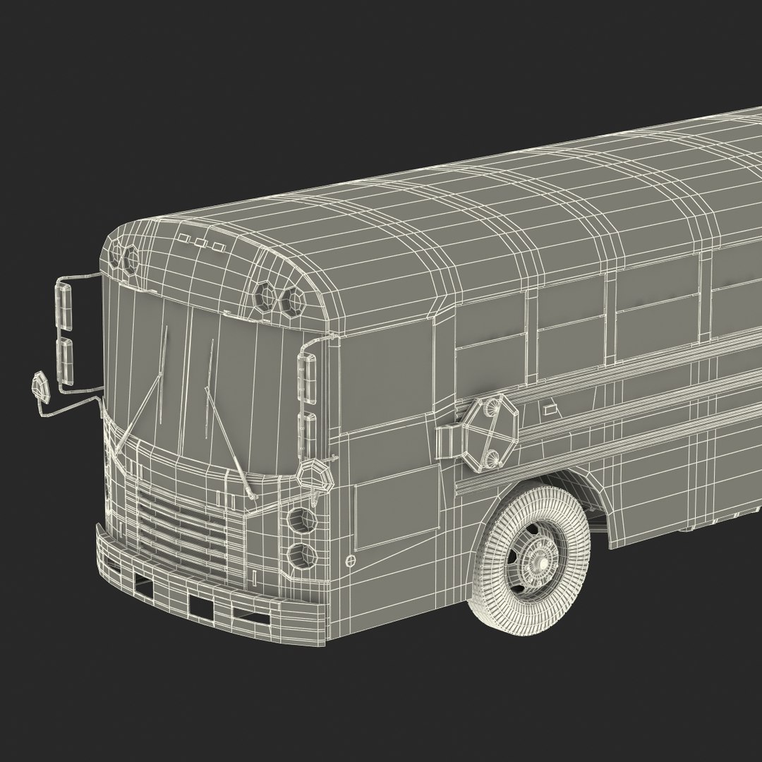 school bus simple interior obj