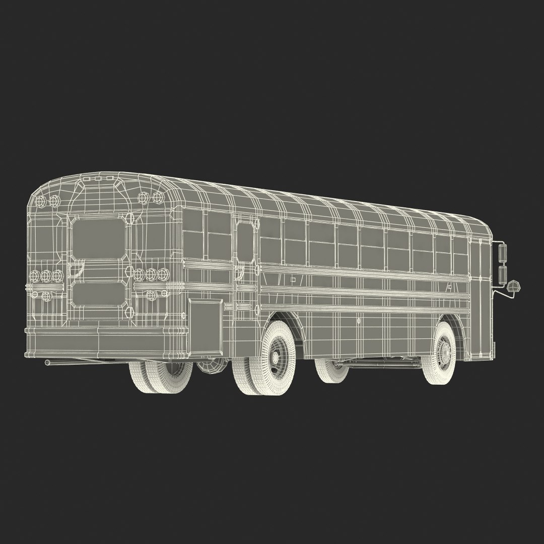 school bus simple interior obj