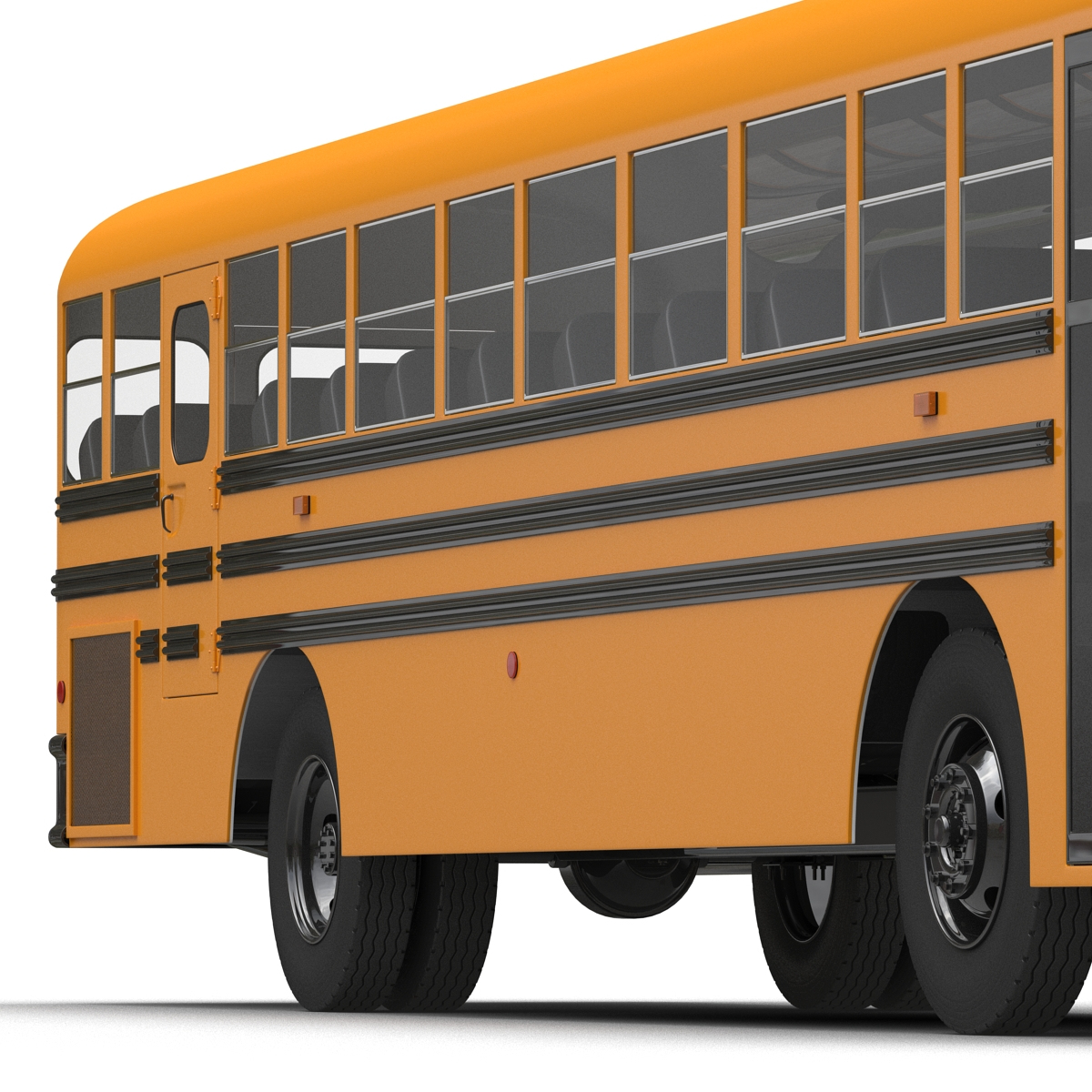 school bus simple interior obj