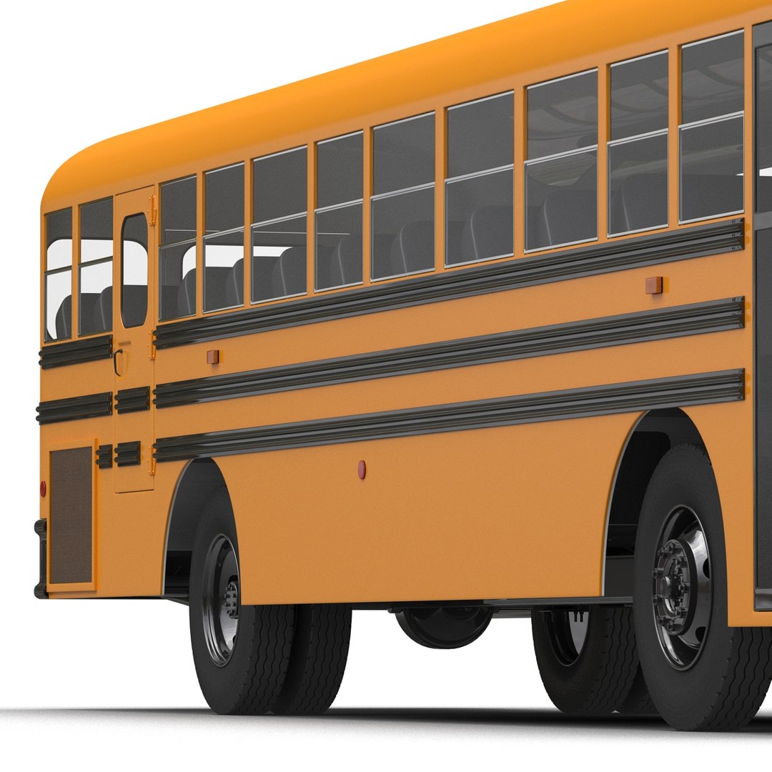 school bus simple interior obj