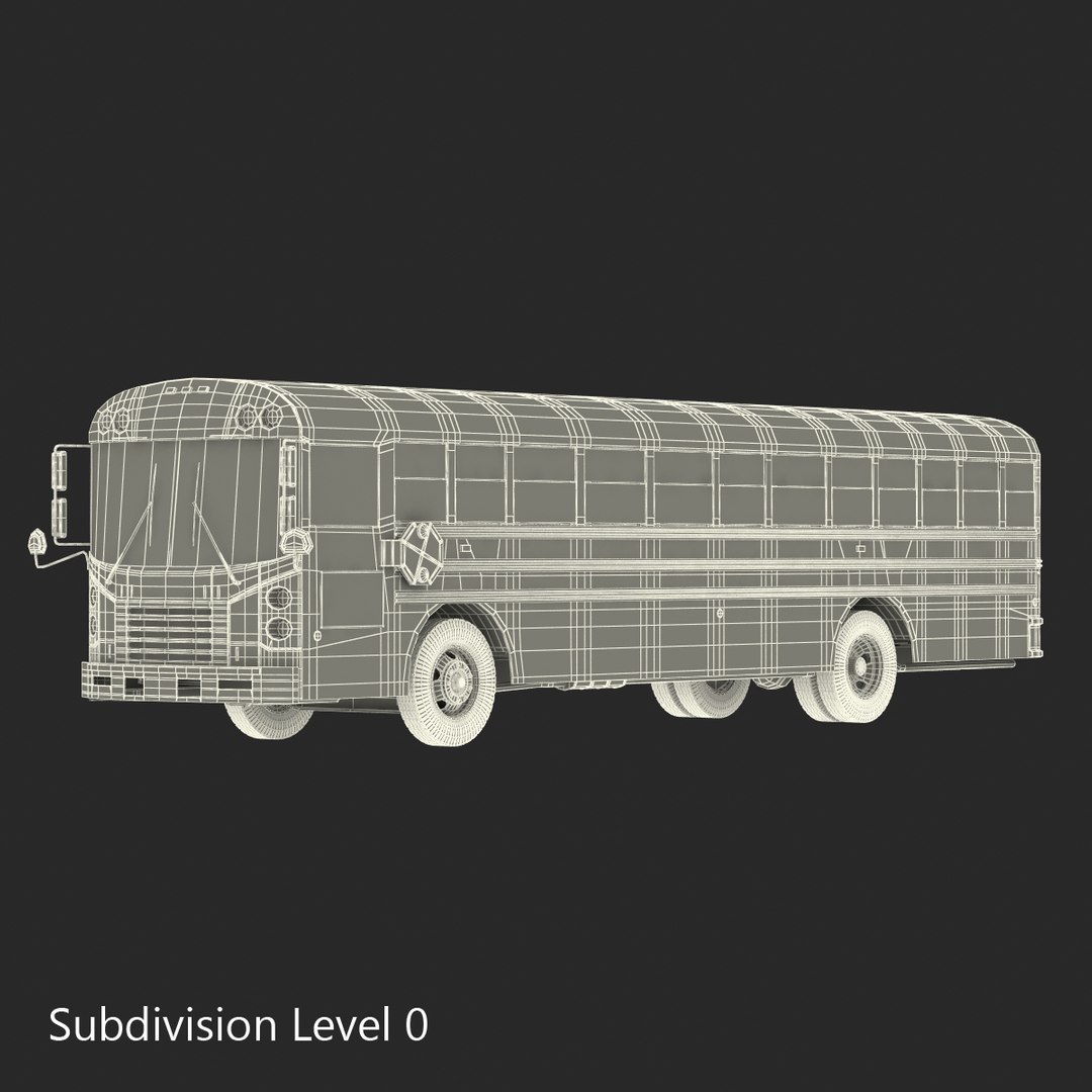 school bus simple interior obj