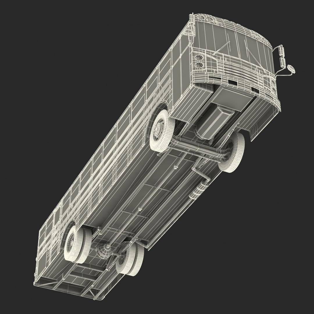 school bus simple interior obj