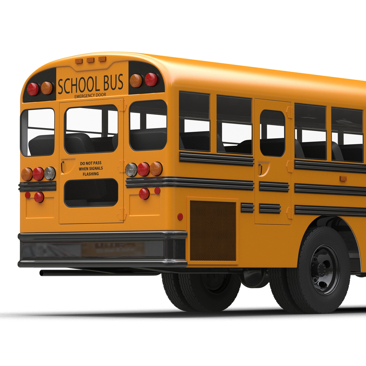 school bus simple interior obj