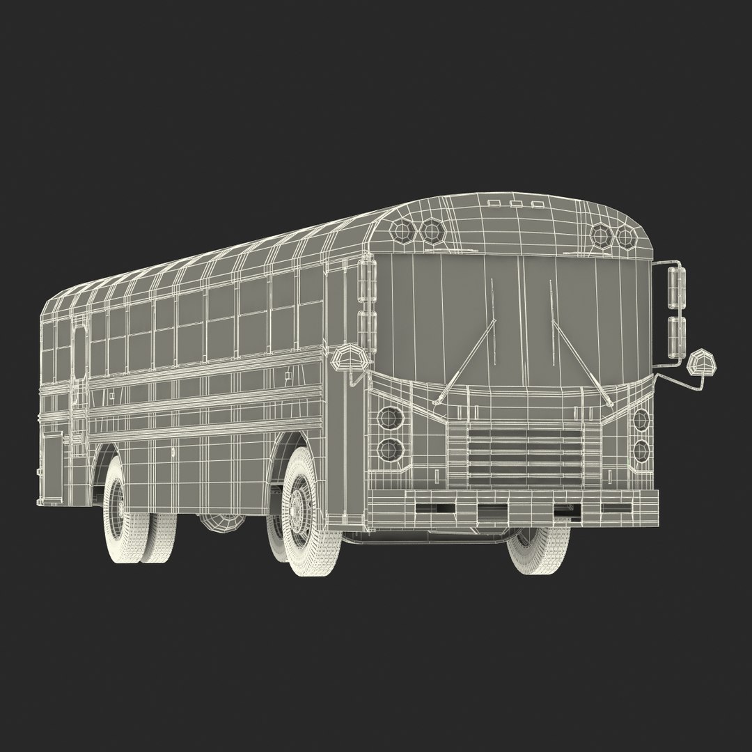 school bus simple interior obj