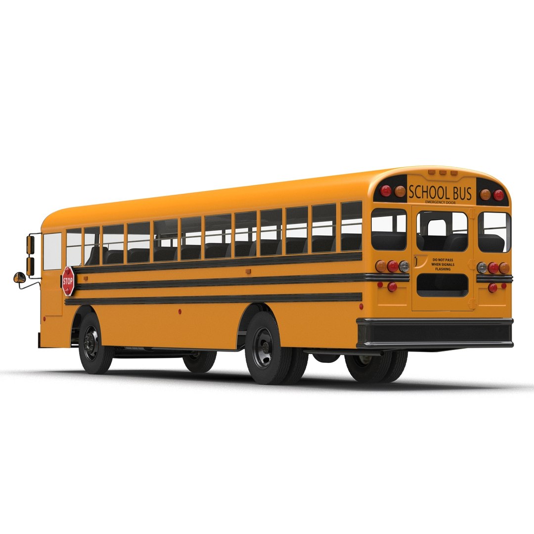 school bus simple interior obj