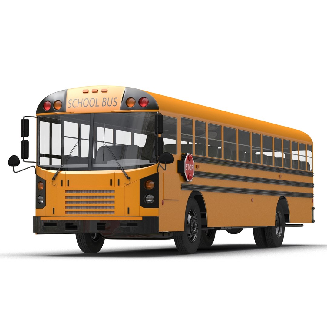 school bus simple interior obj