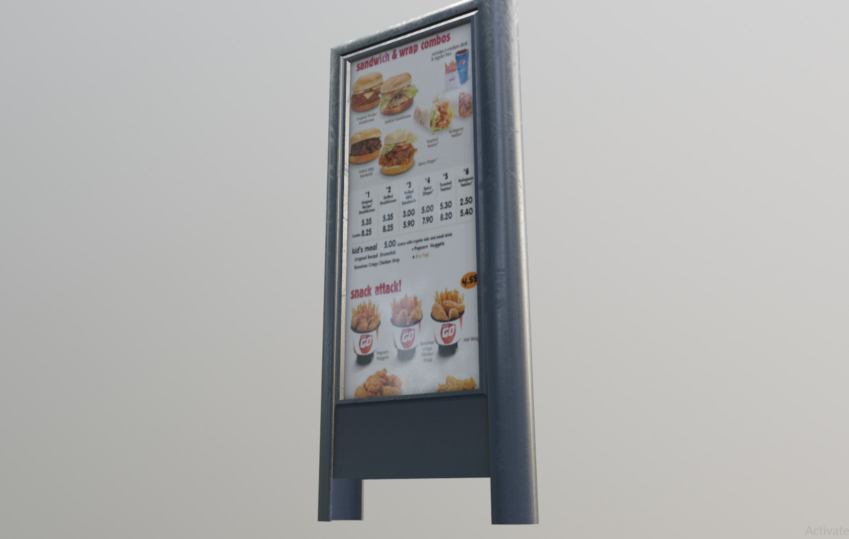 3D Model Restaurant Billboard Pbr - TurboSquid 1414461