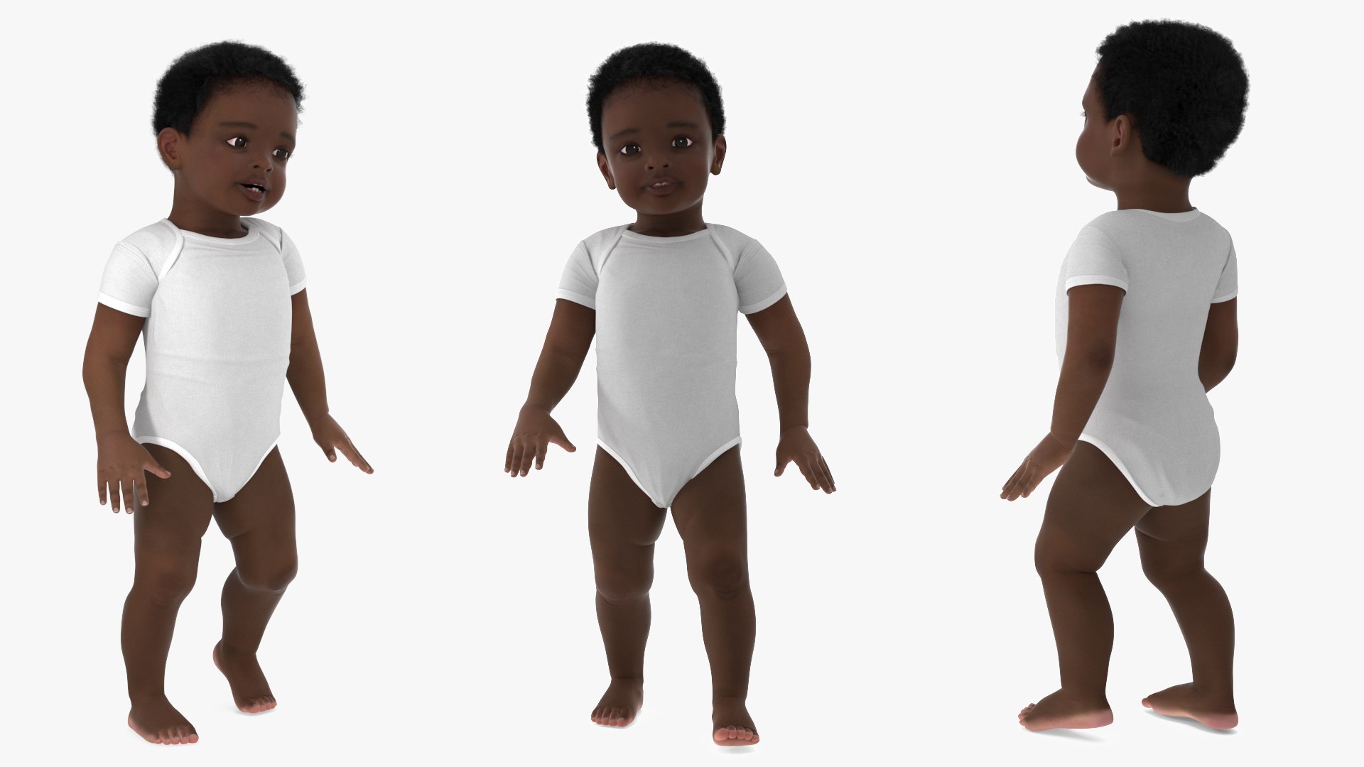 One Year Old Black Boy In Bodysuit Rigged For Maya Model - TurboSquid ...
