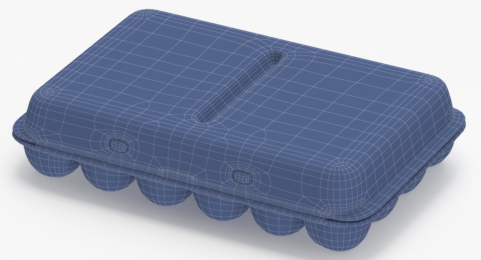 3D Model Foam Carton Of Eggs 24 With Color Variations Blank And Generic ...