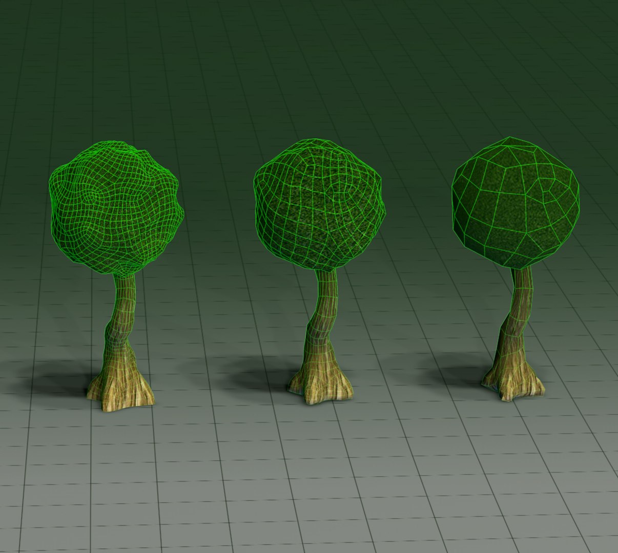 3d Trees Different Mesh Model