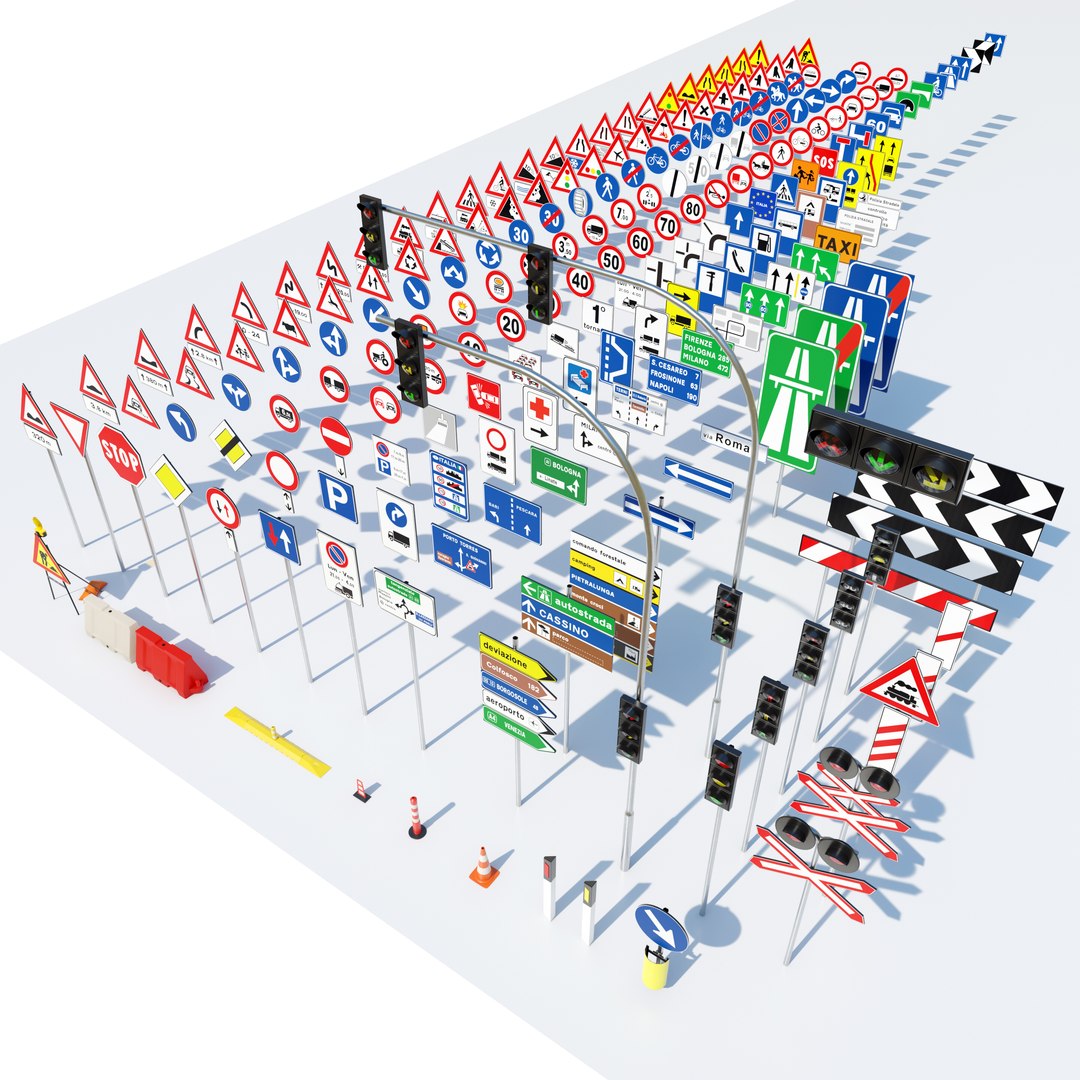Italian Traffic Signs Collection 3D Model - TurboSquid 1956236