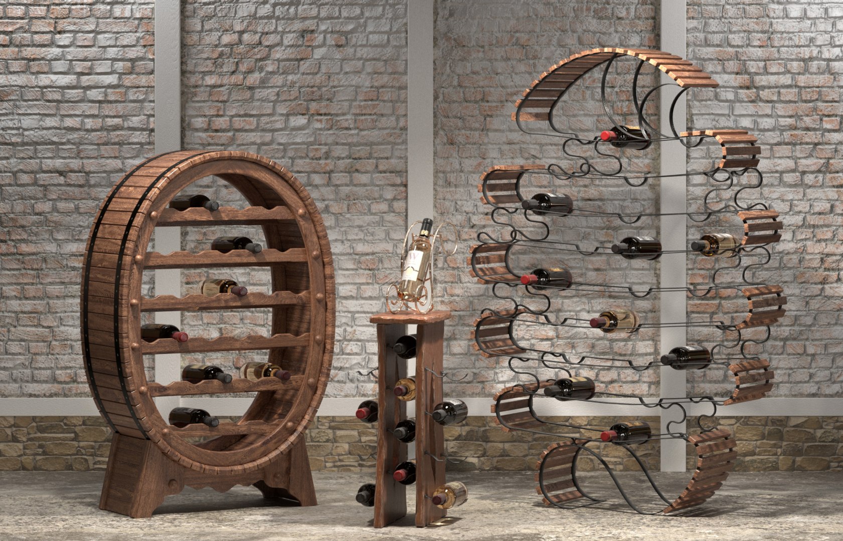 3D Wood Wine Model - TurboSquid 1444444