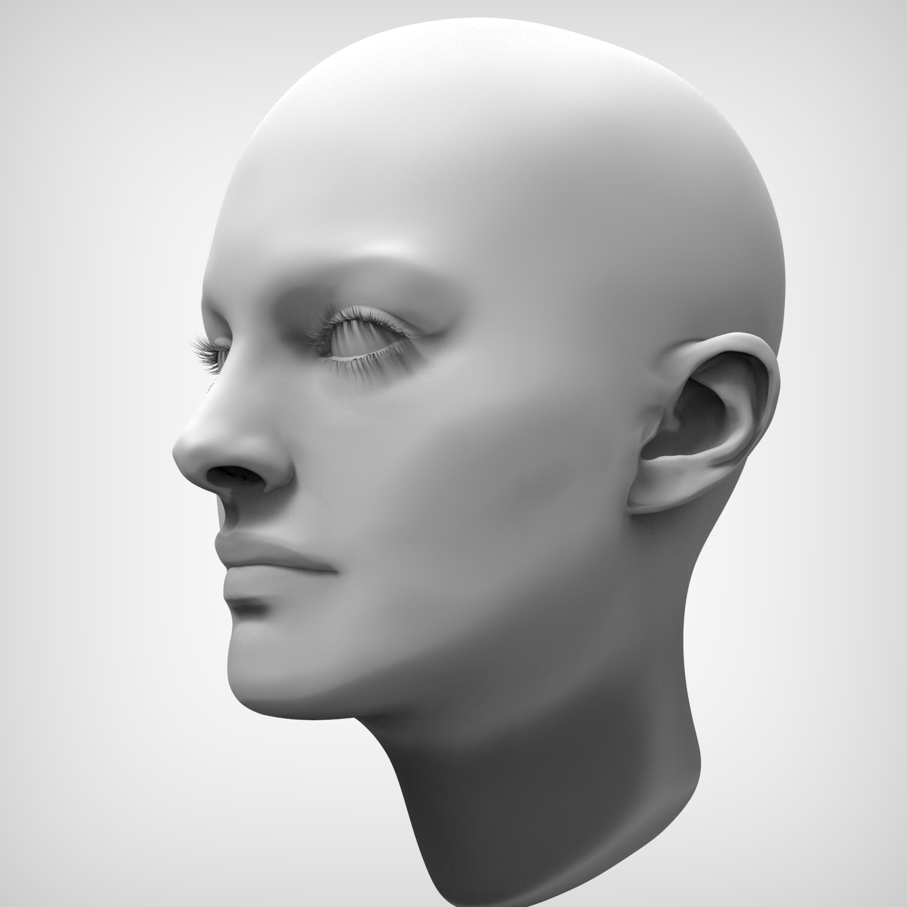 beauty female head obj