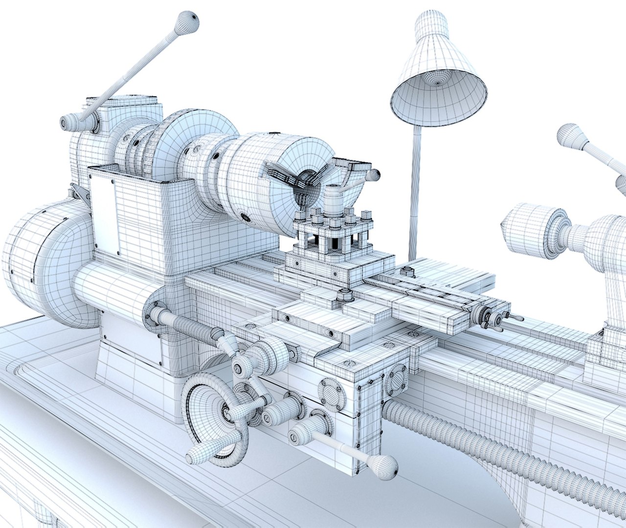 3D Industrial Lathe Machine Tool MN-80A Model - TurboSquid 1858222