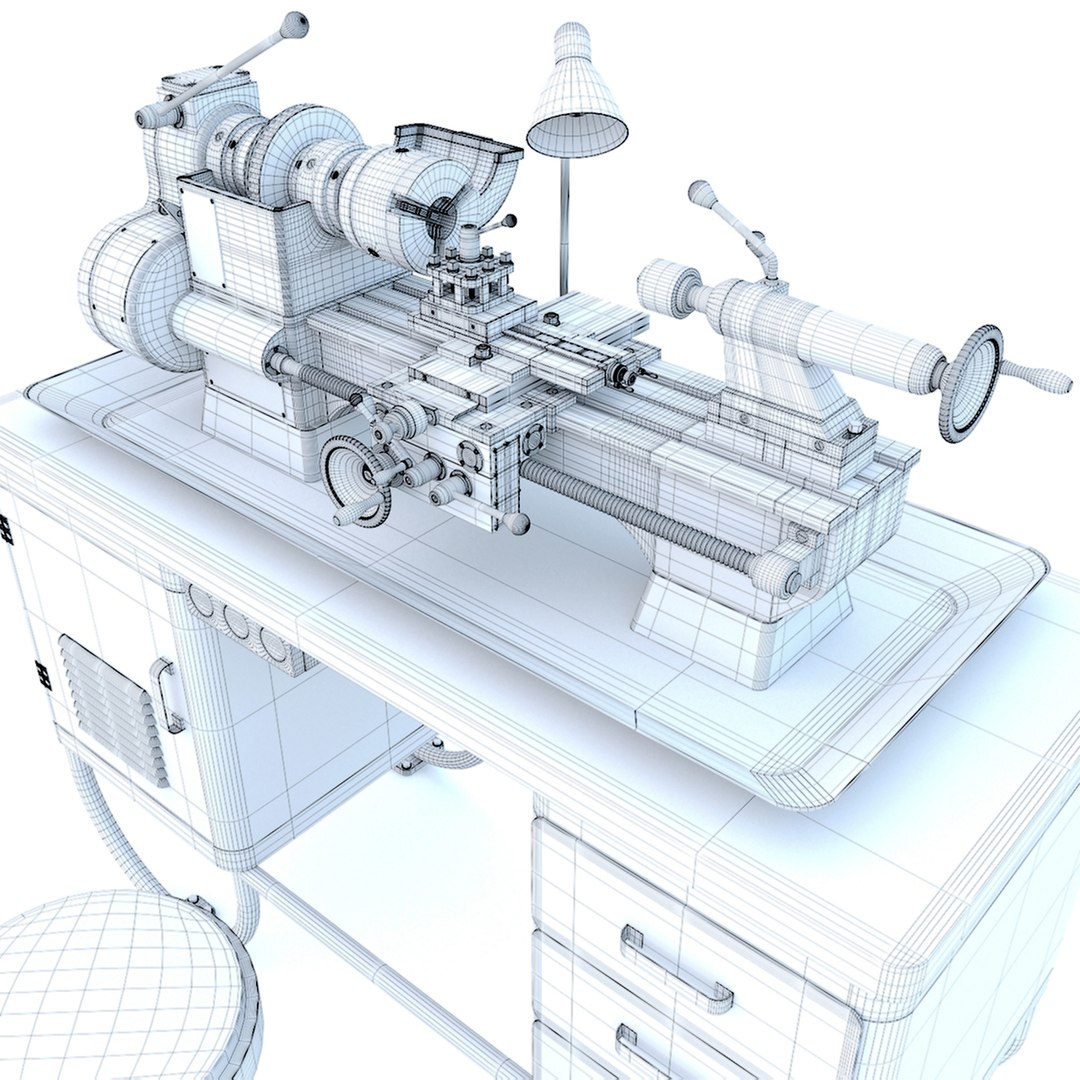 3D Industrial Lathe Machine Tool MN-80A Model - TurboSquid 1858222