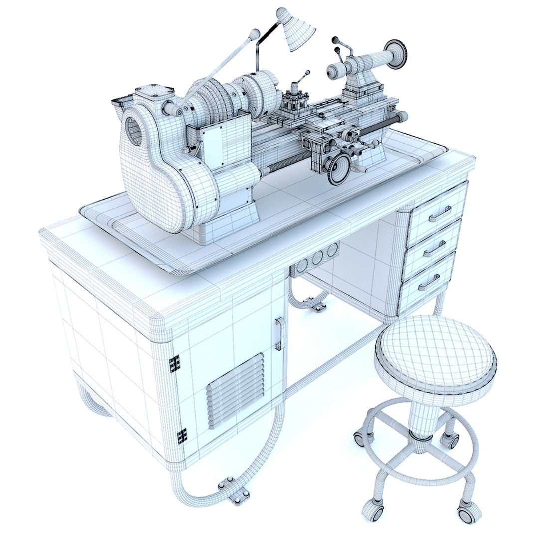 3D Industrial Lathe Machine Tool MN-80A Model - TurboSquid 1858222