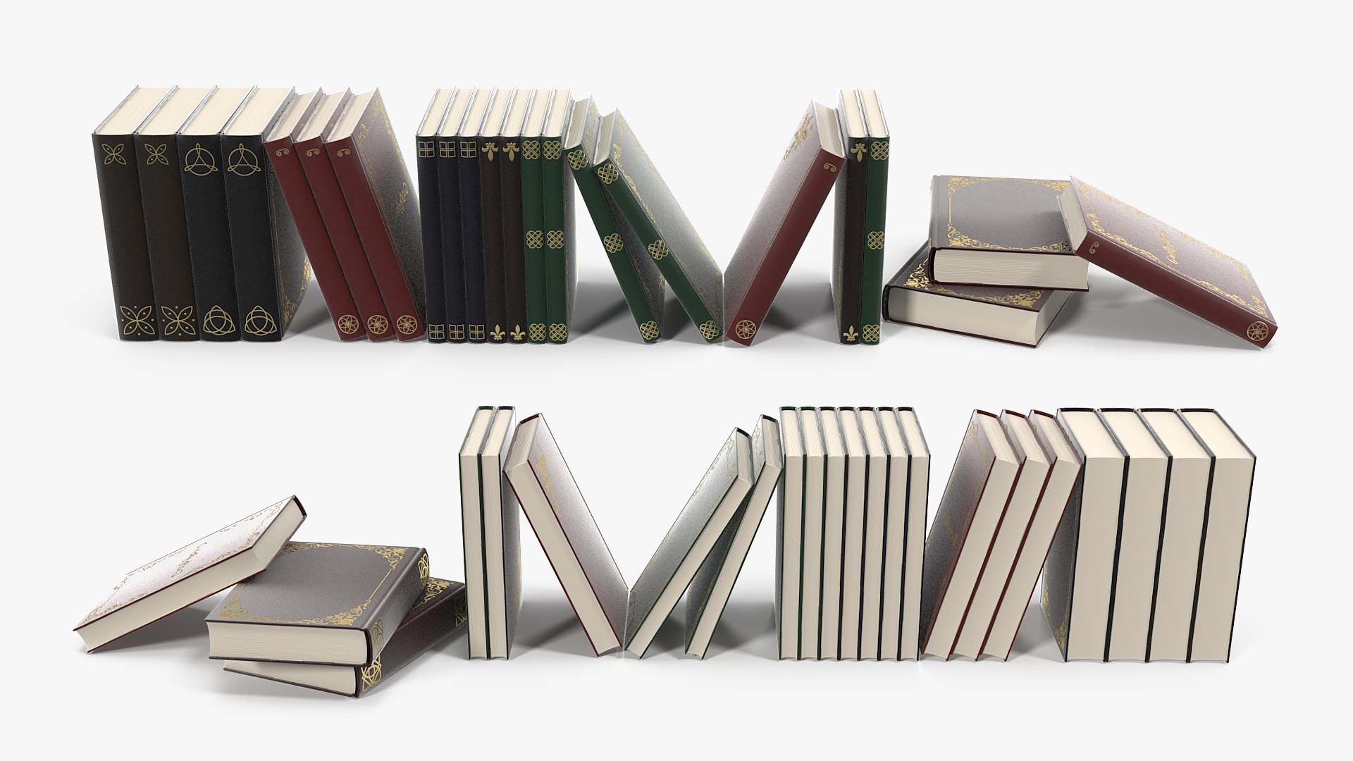 3D Vintage Books Model - TurboSquid 1487027
