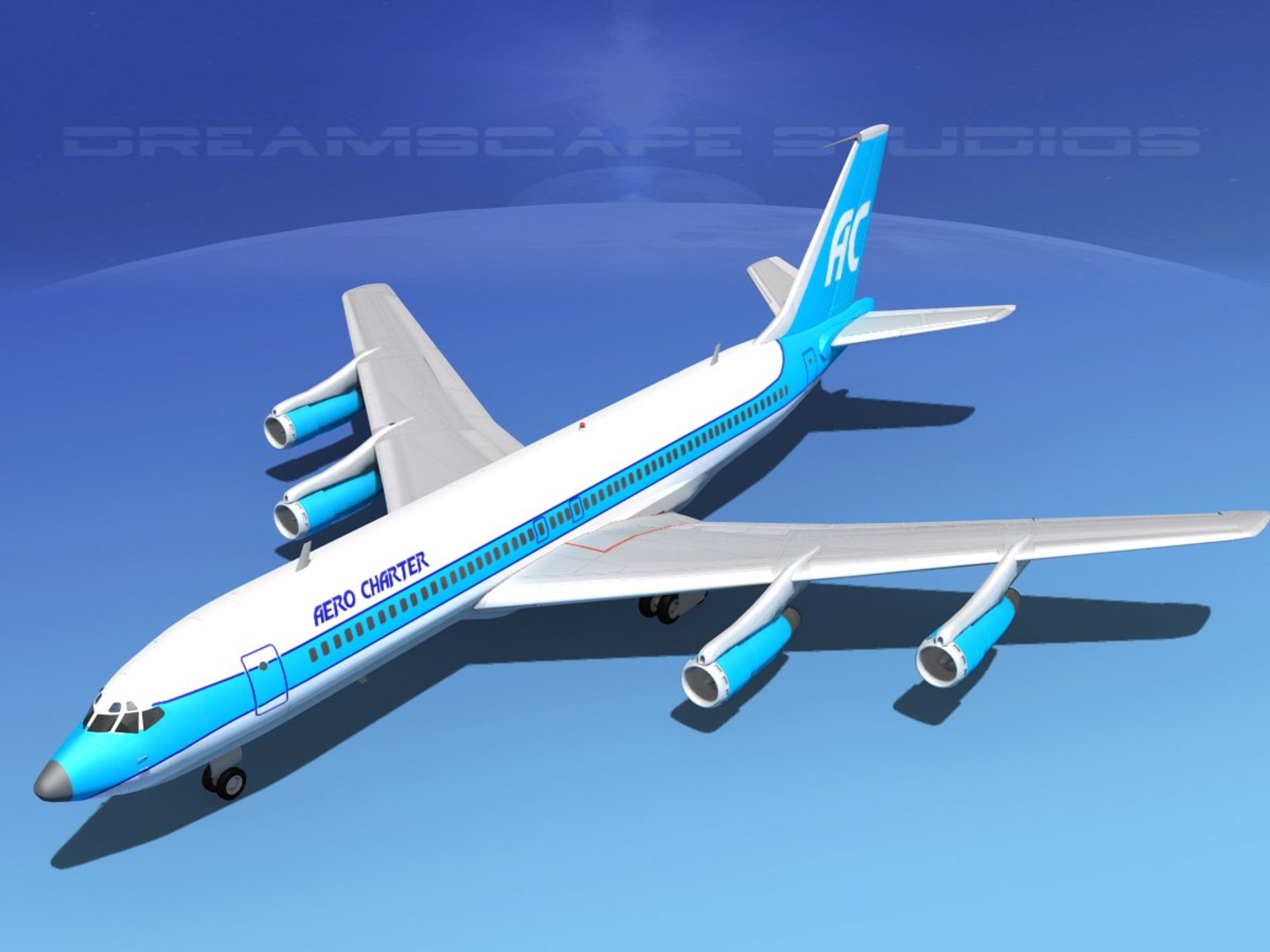 3d dwg 707-320 airlines boeing 707