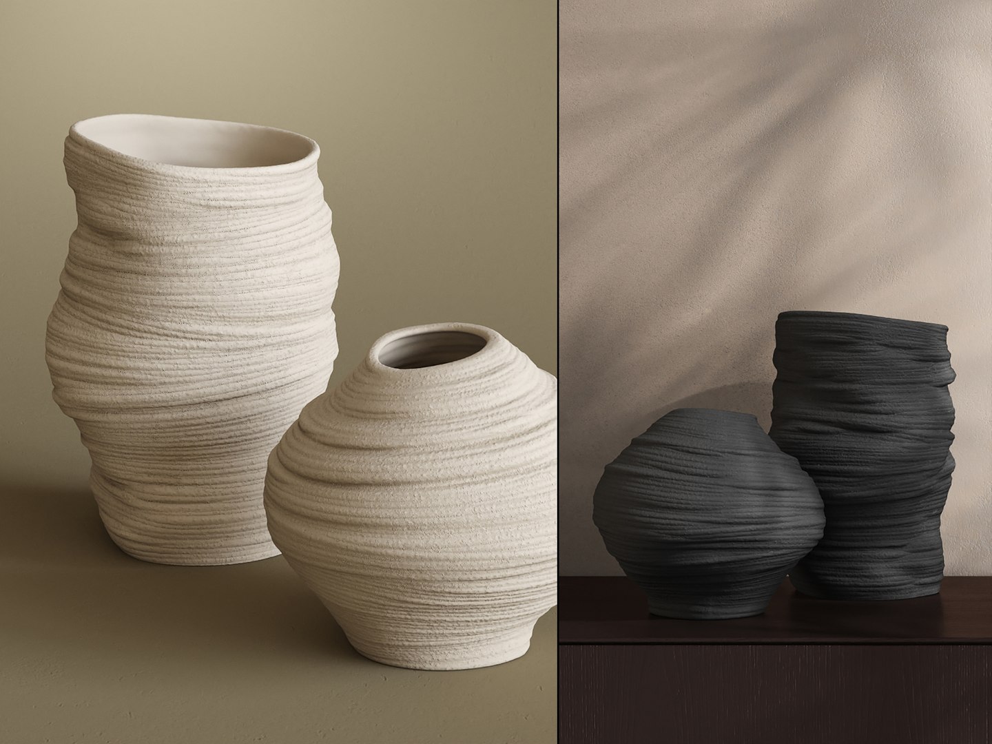Textured Asymmetrical Vases 3D Model - TurboSquid 2152747