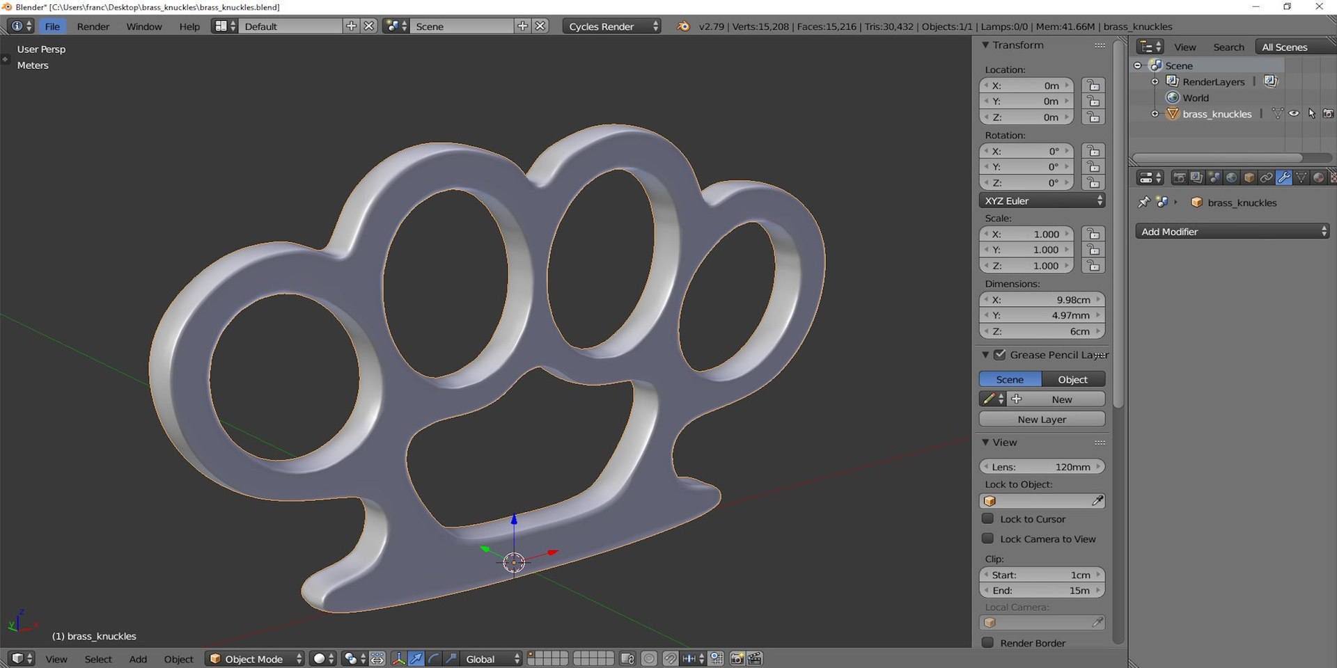 3D Brass Knuckles - TurboSquid 1155976
