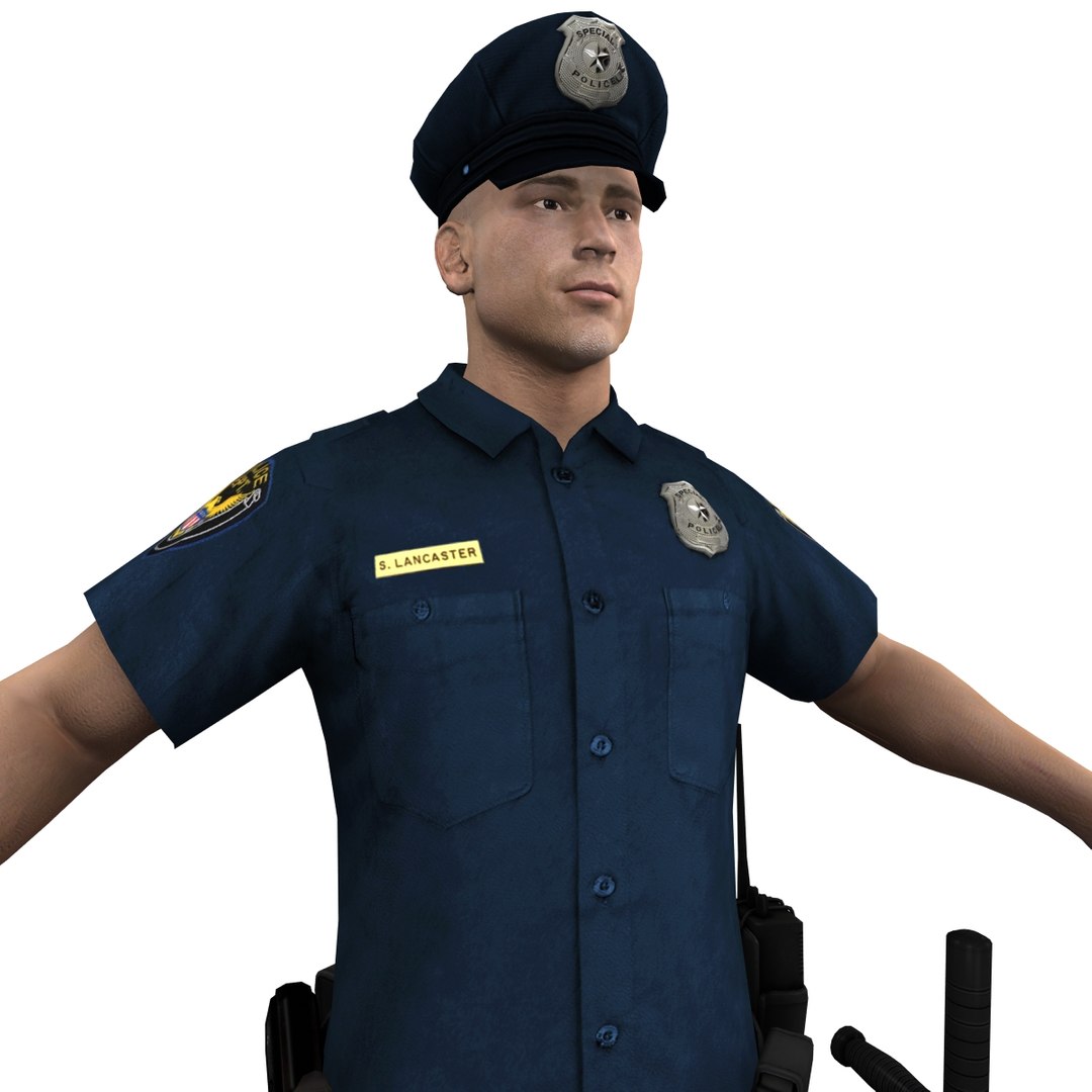 rigged police officer 3d max