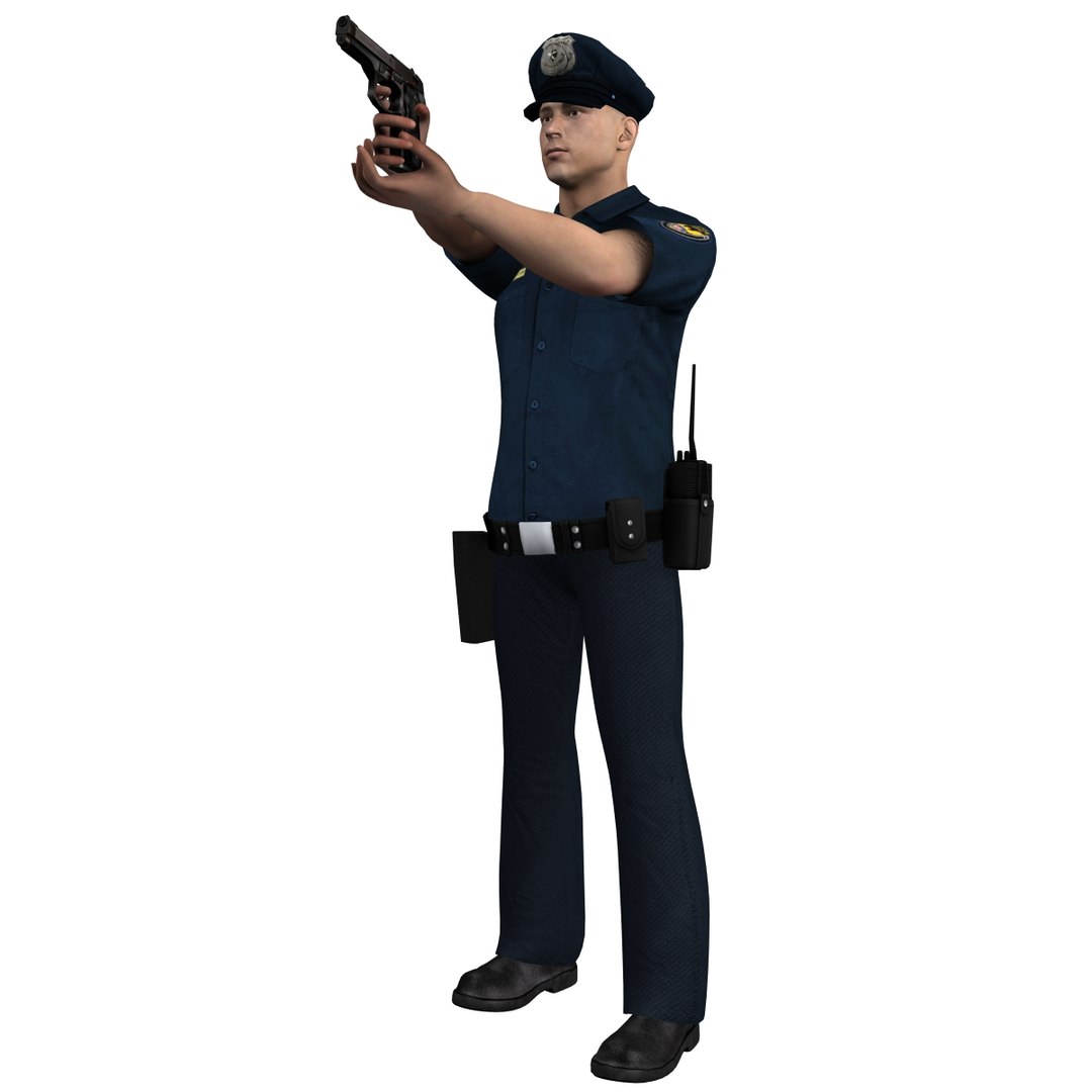 rigged police officer 3d max