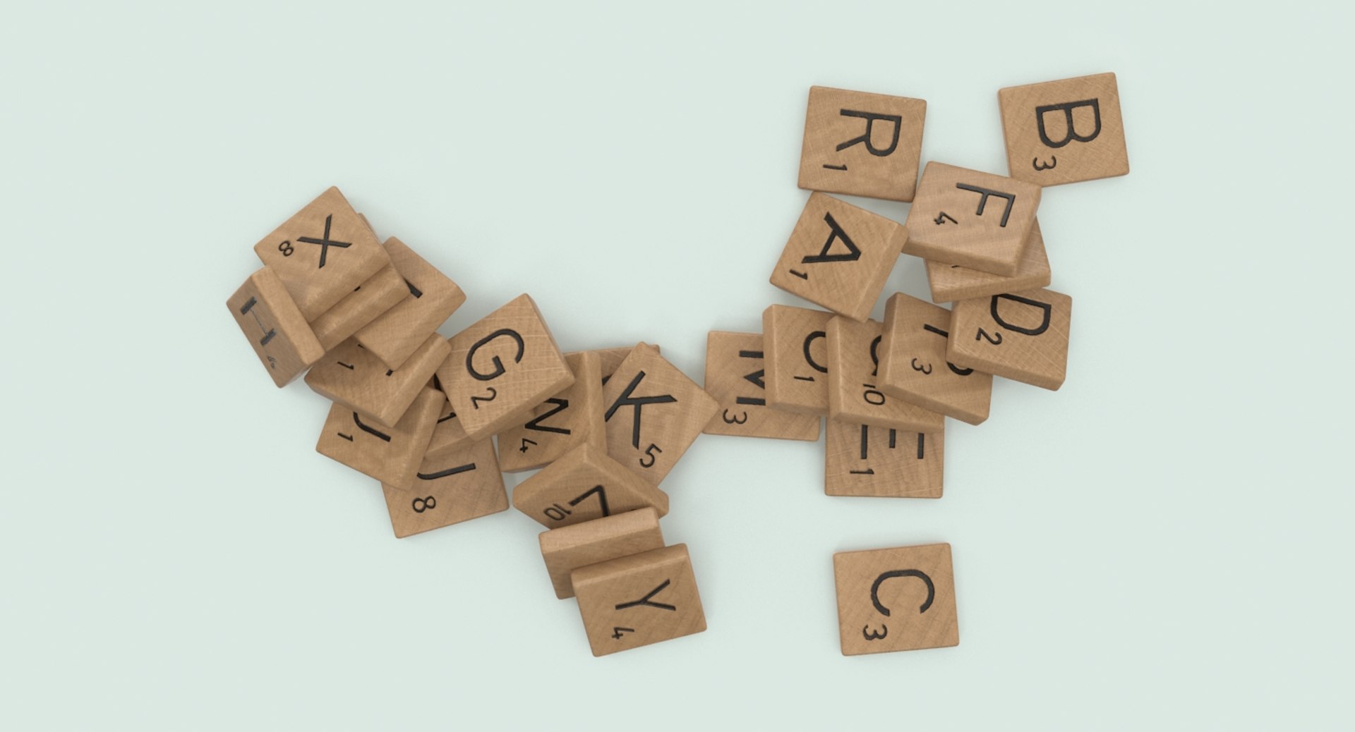 Scrabble Pieces 3d Model