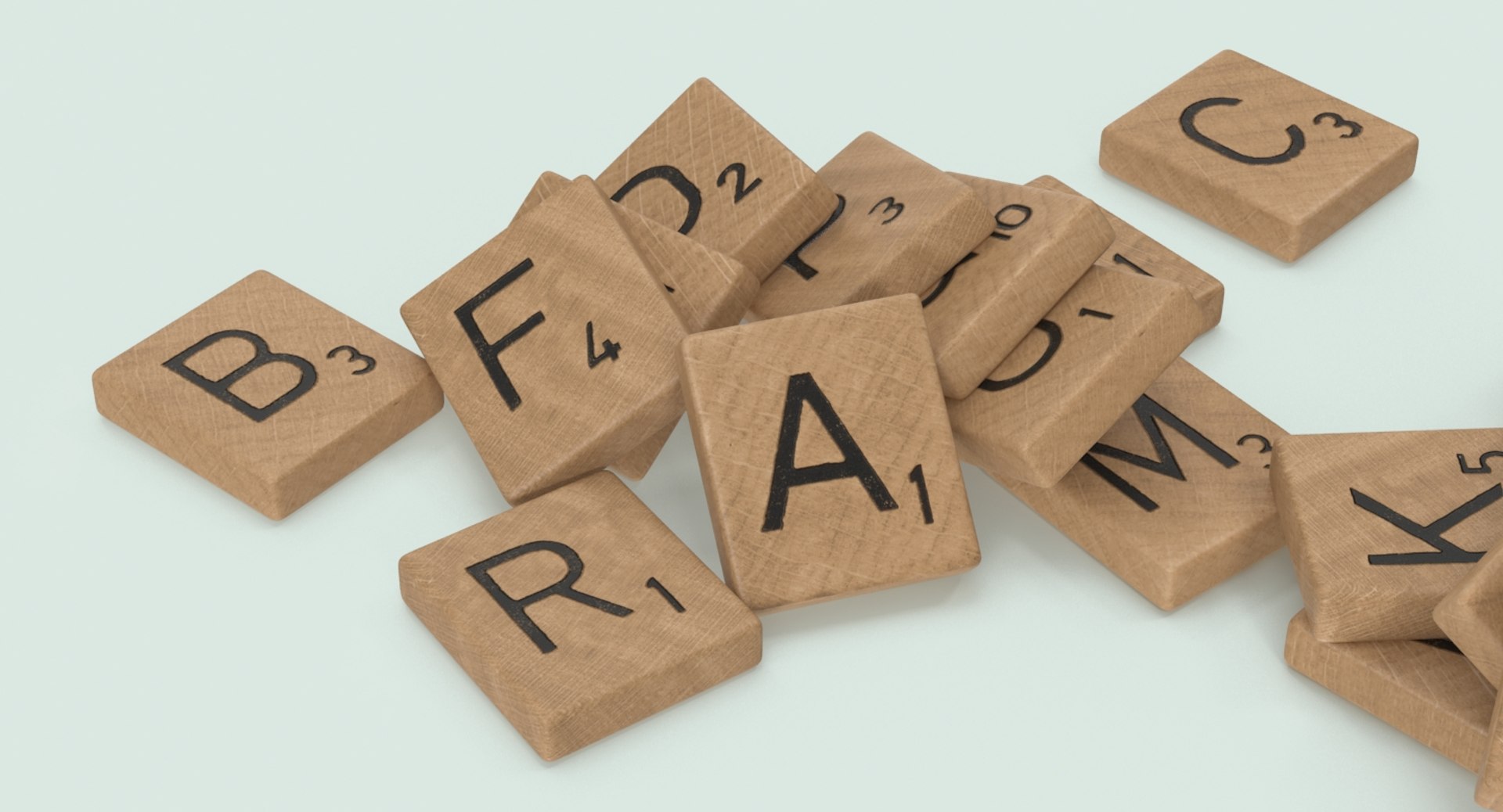 Scrabble Pieces 3d Model