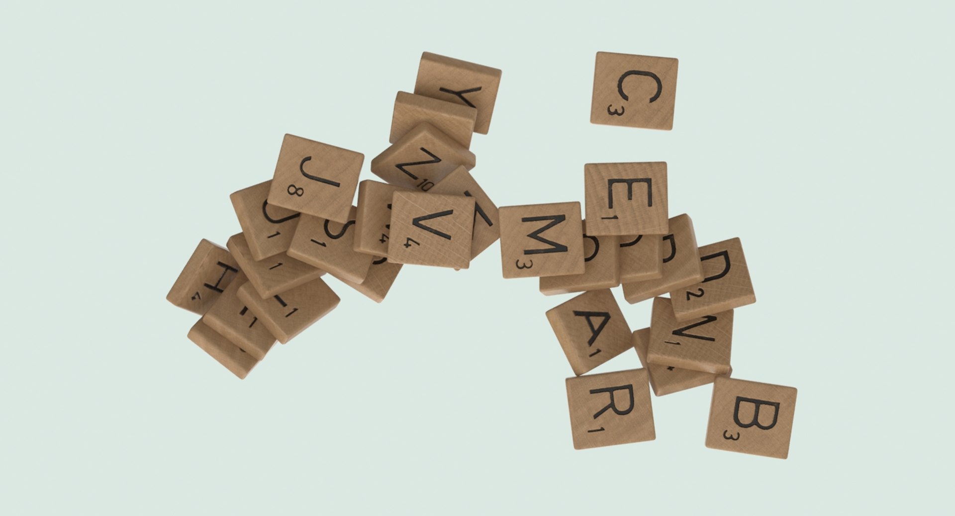 Scrabble Pieces 3d Model