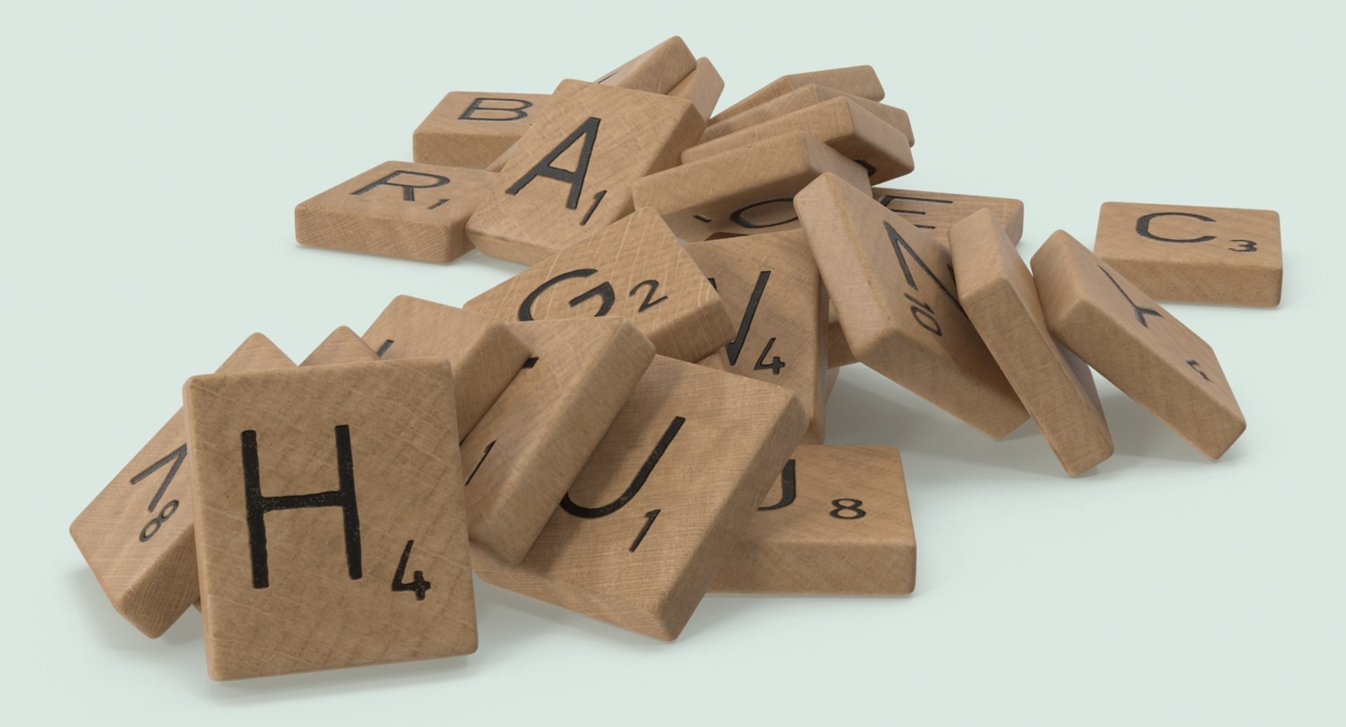 Scrabble Pieces 3d Model