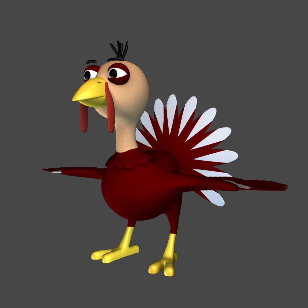Cartoon Turkey 3D Model - TurboSquid 1254321