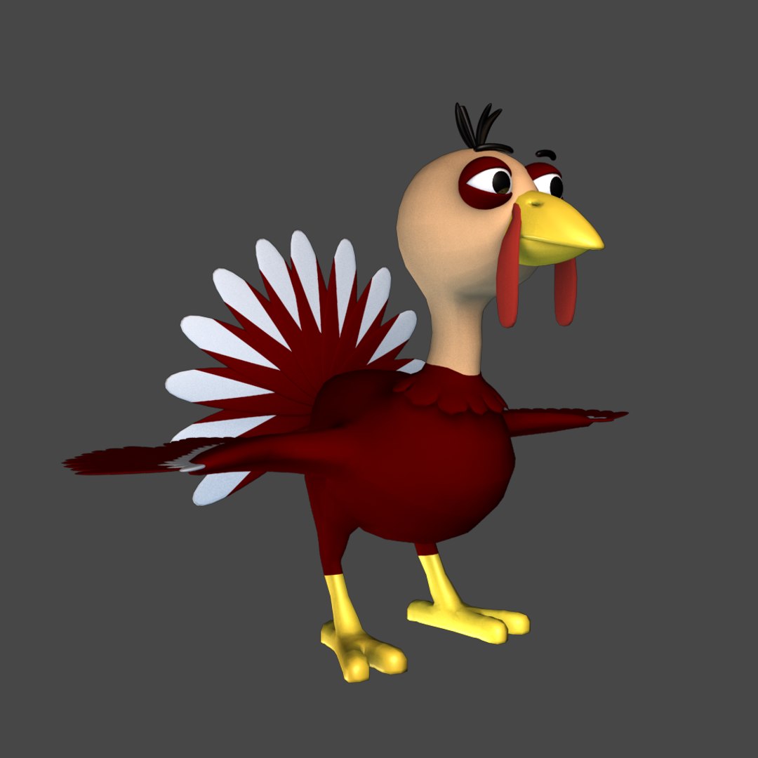 Cartoon Turkey 3D Model - TurboSquid 1254321