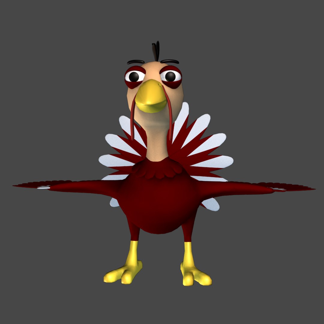 Cartoon Turkey 3D Model - TurboSquid 1254321