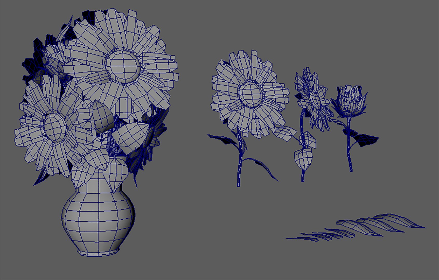 3D Stylized Sunflower - TurboSquid 1990067