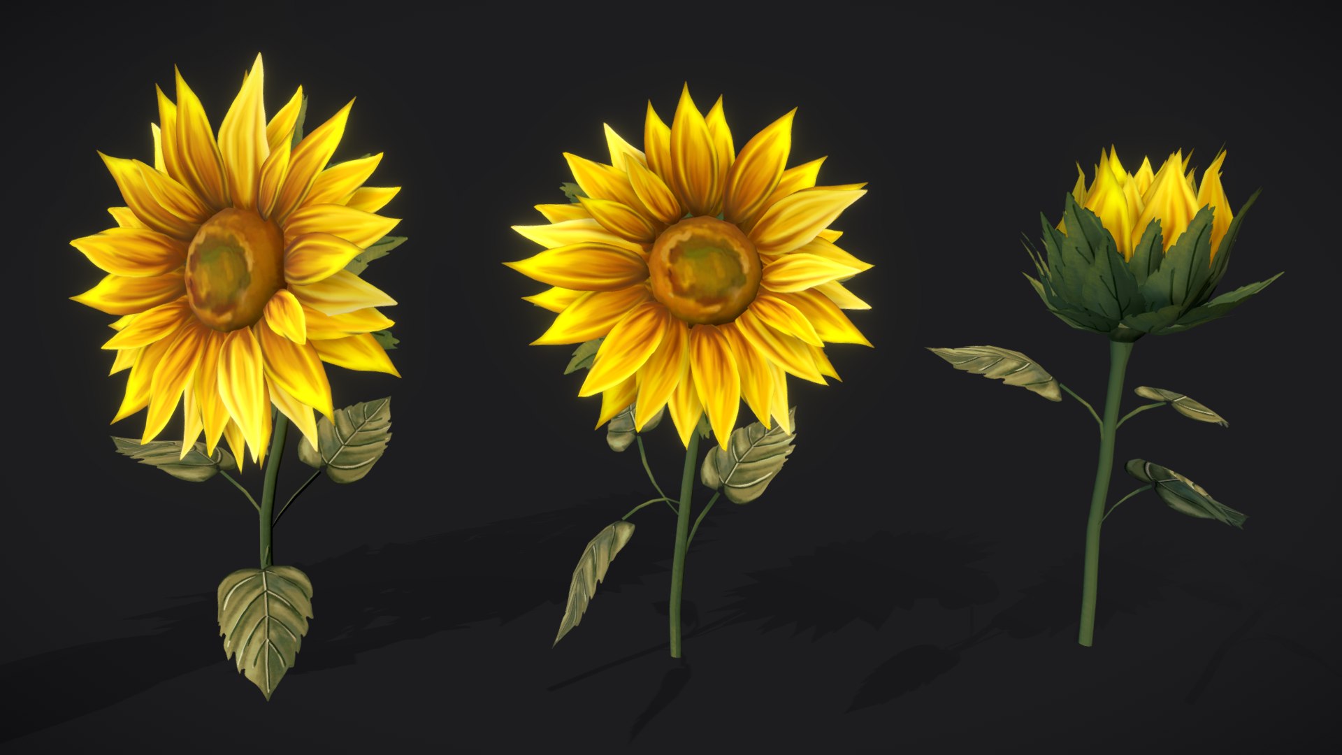 3D Stylized Sunflower - TurboSquid 1990067