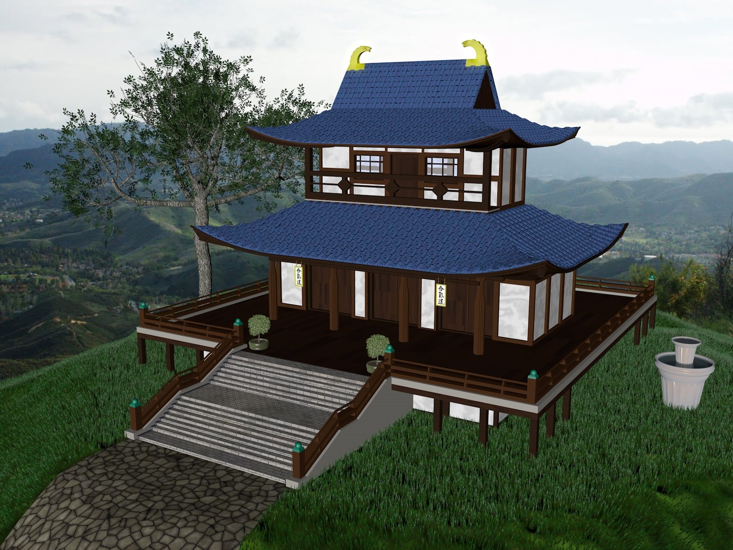 Budhism Temple 3d Model