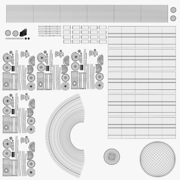 3D 5 wheels rolling stand base - TurboSquid 2003262