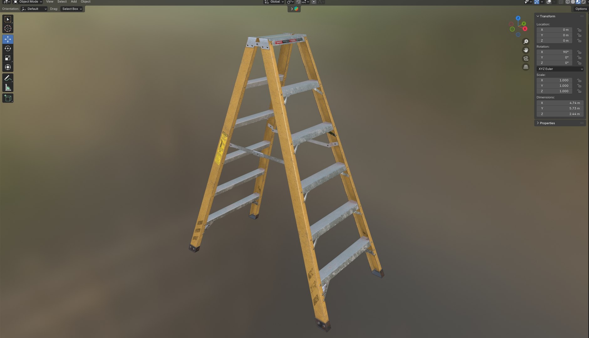 5 Step Metal Ladder 3D Model - TurboSquid 2578603