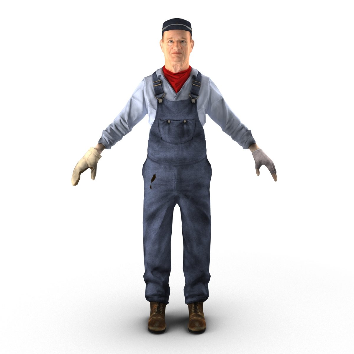 3d locomotive engineer rigged
