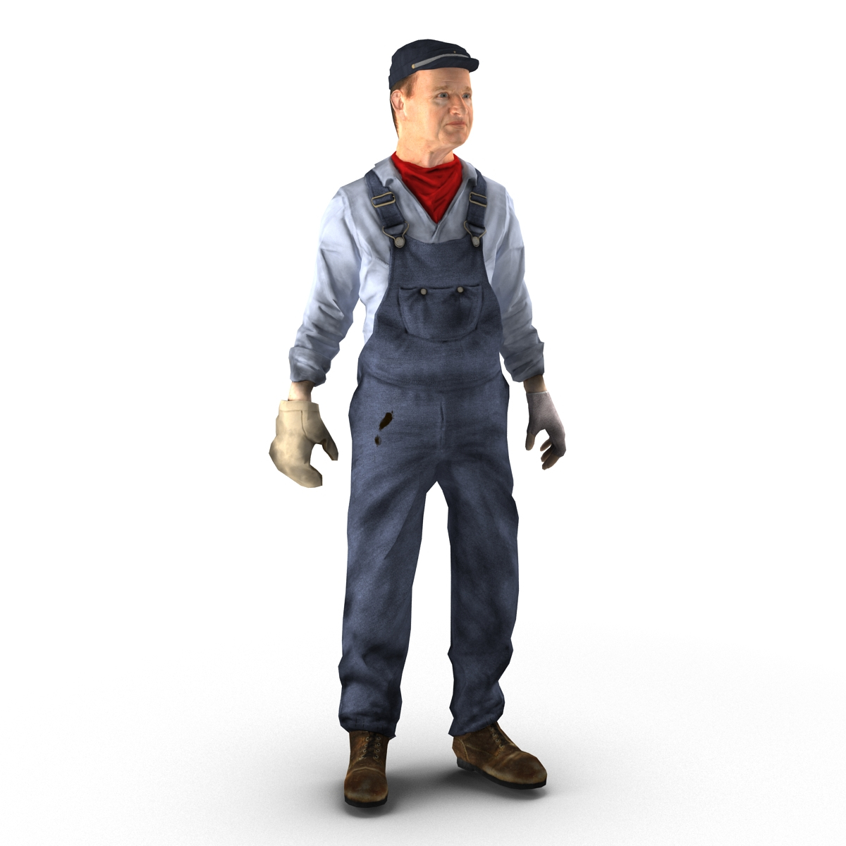 3d locomotive engineer rigged