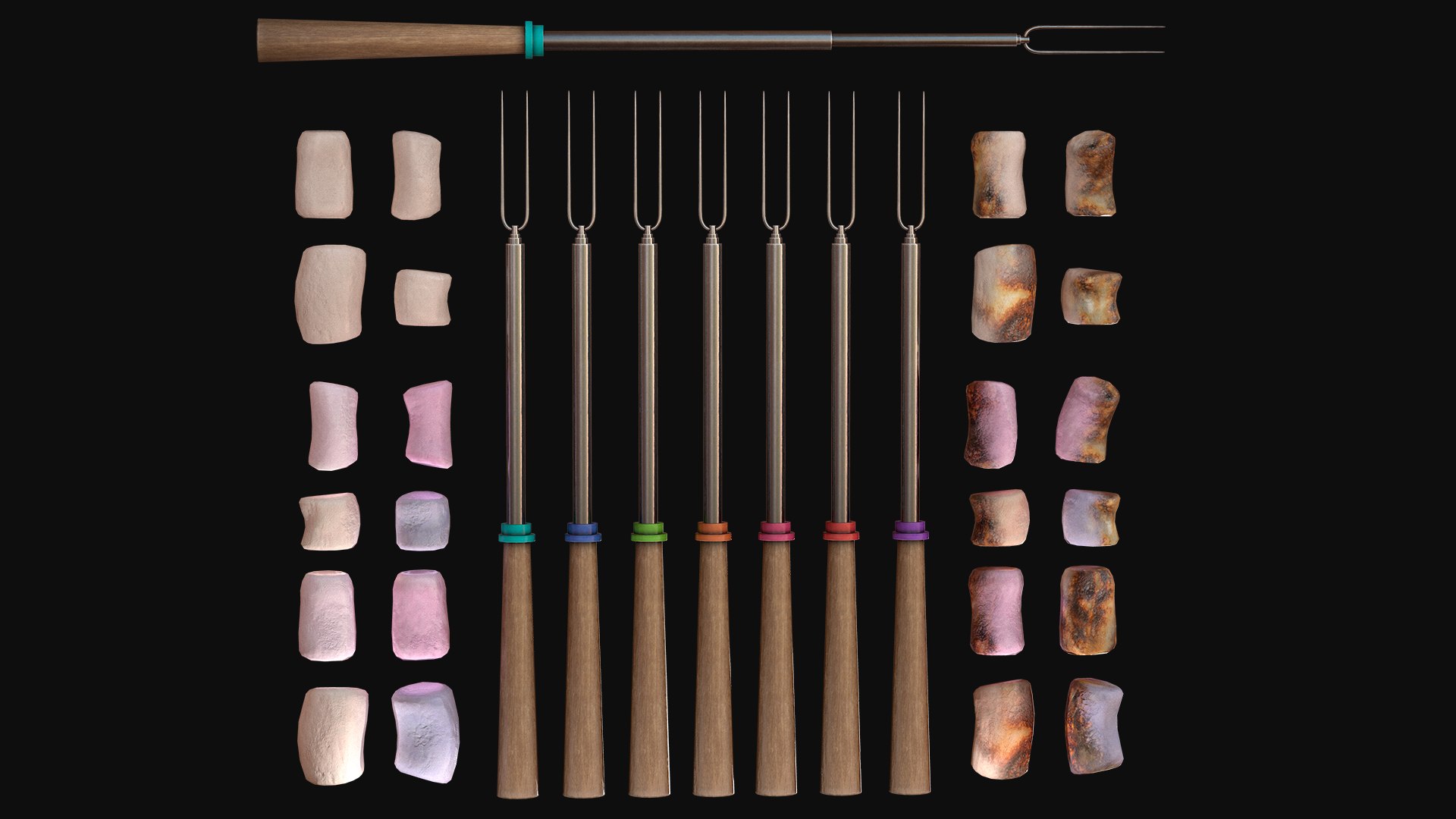 Marshmallow Roasting Sticks 3D Model - TurboSquid 1791688