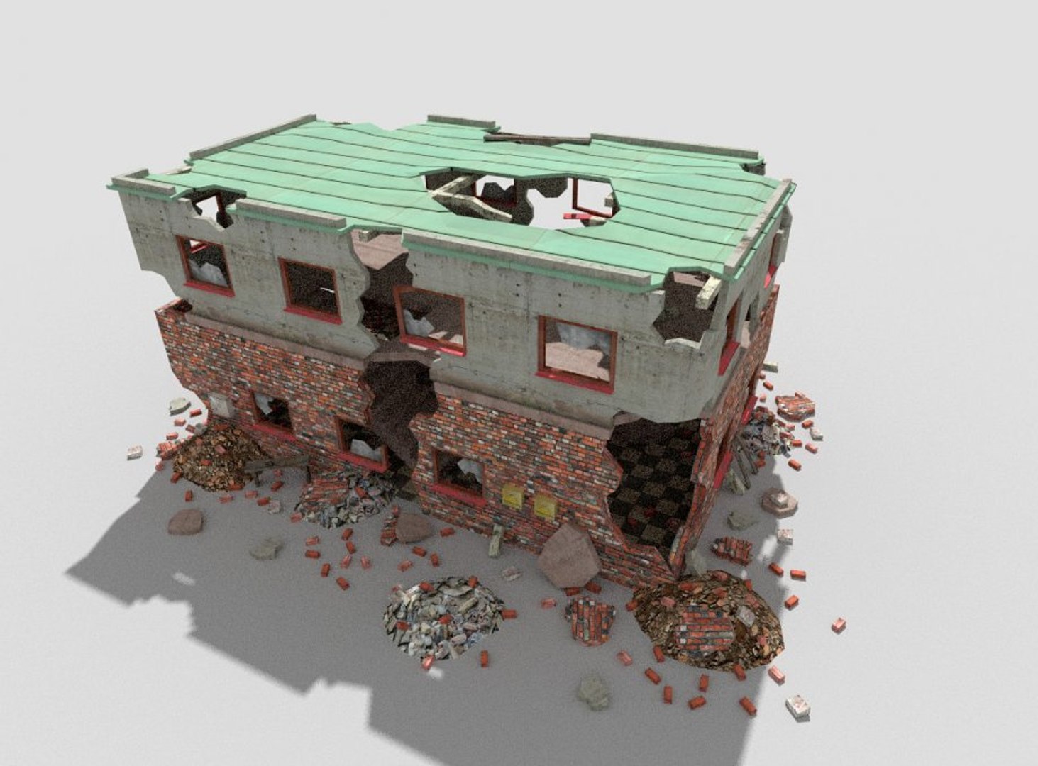 3d Model Destroyed Building