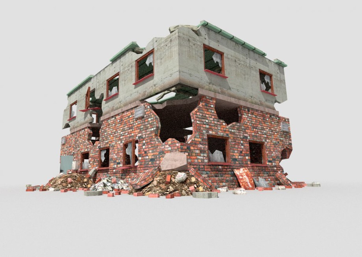 3d Model Destroyed Building