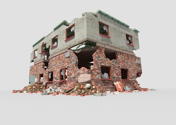 3d model destroyed building