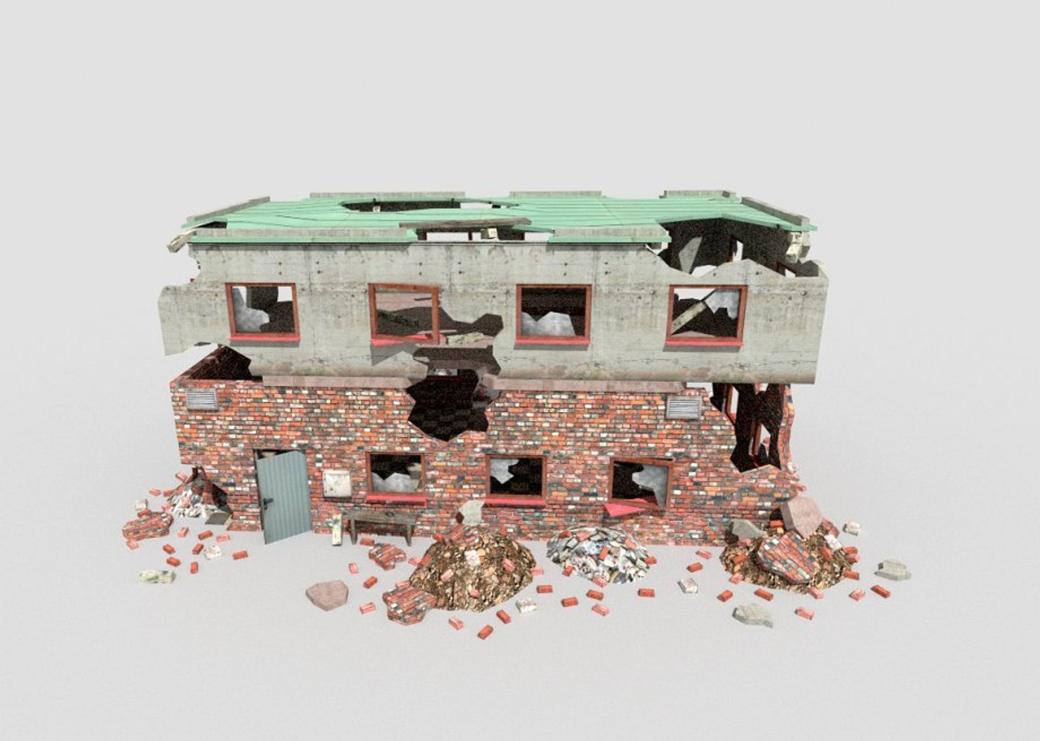 3d Model Destroyed Building
