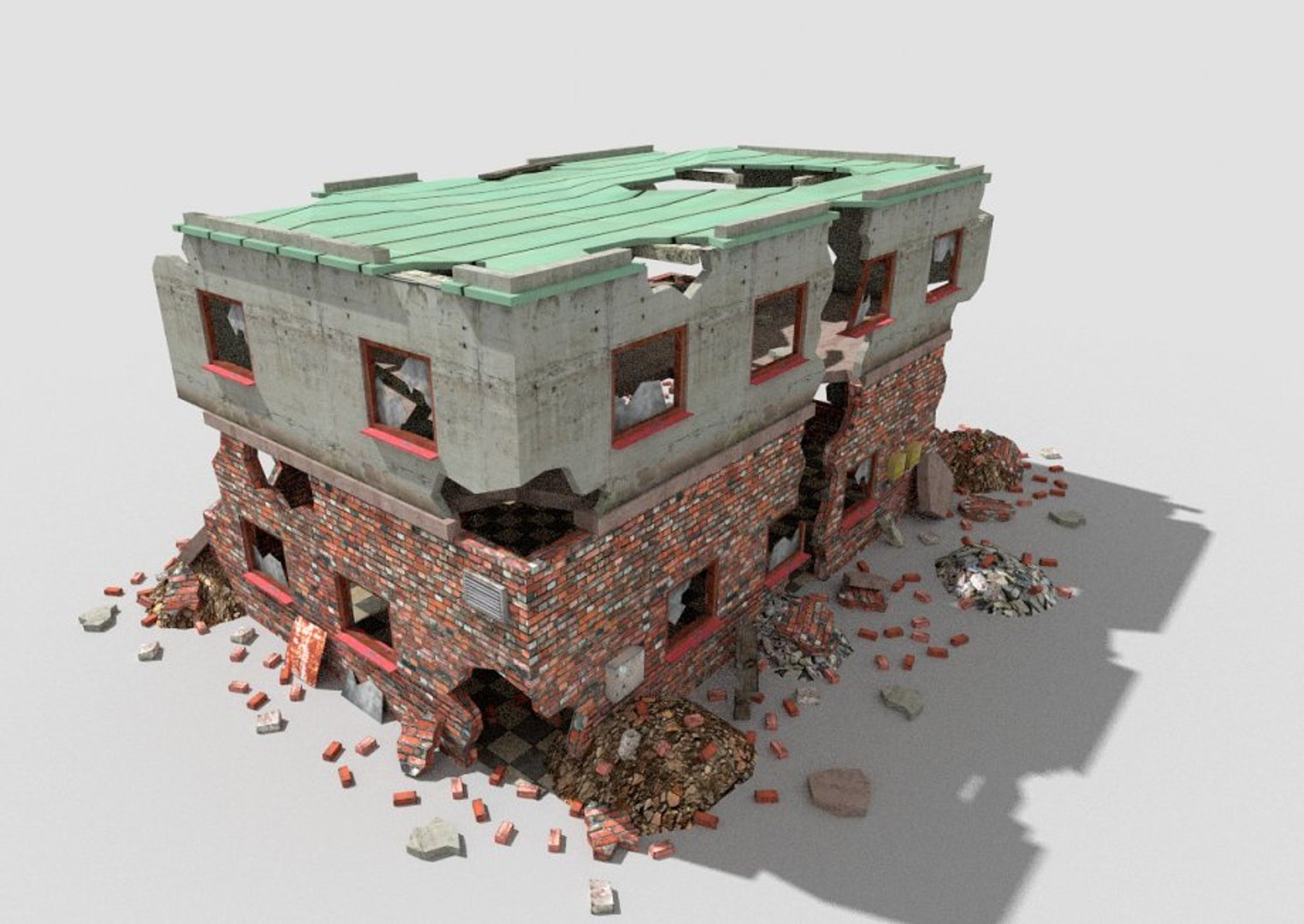 3d Model Destroyed Building
