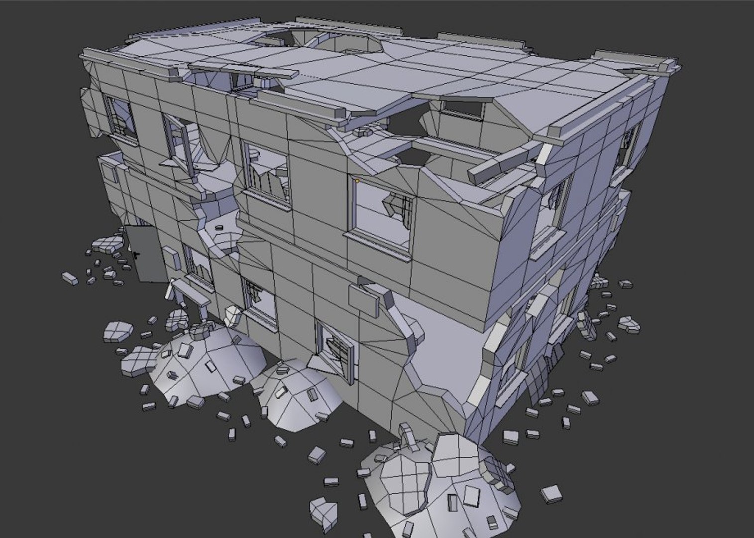 3d Model Destroyed Building
