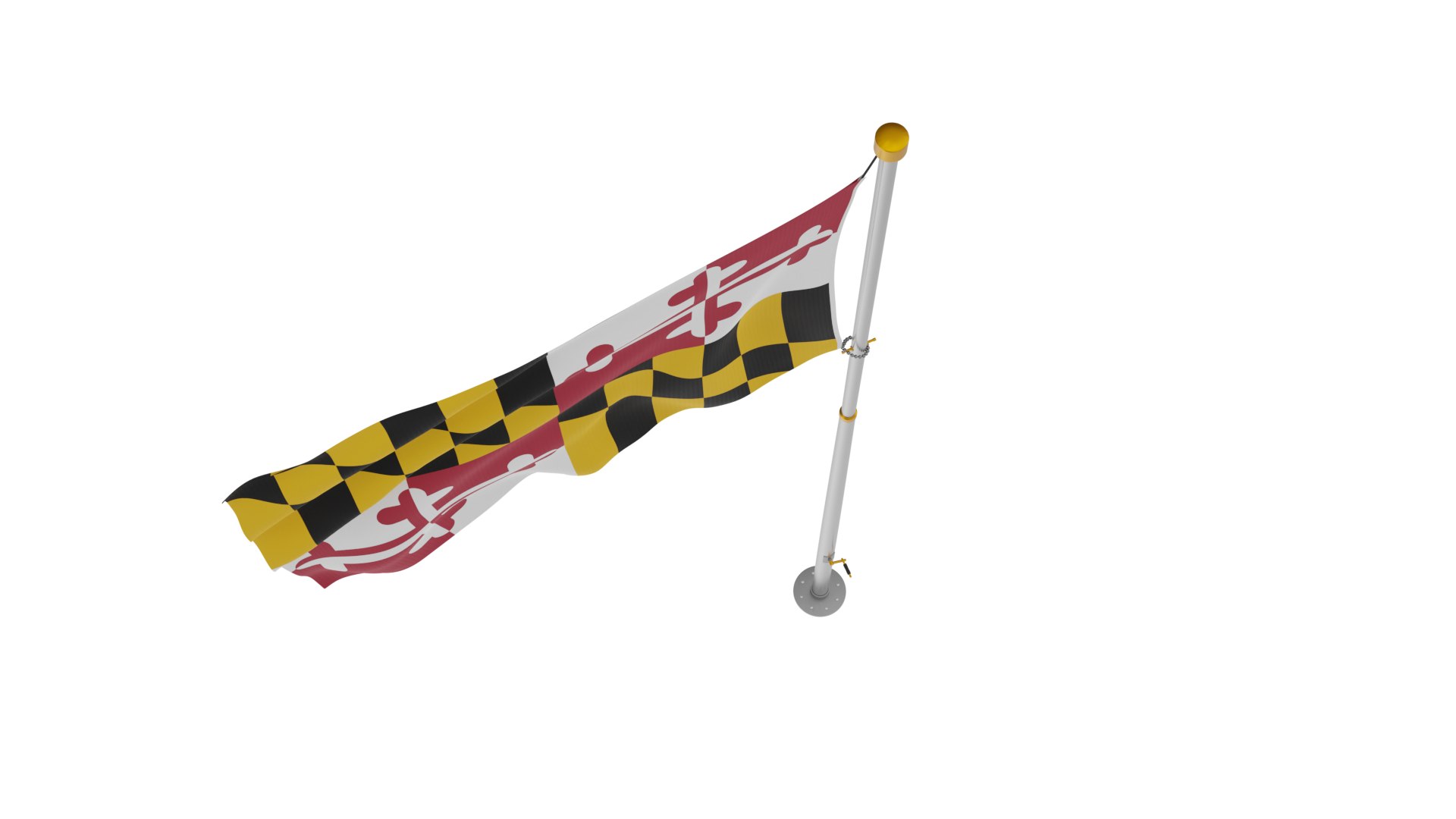 Pole Flag Maryland Model - TurboSquid 2280097