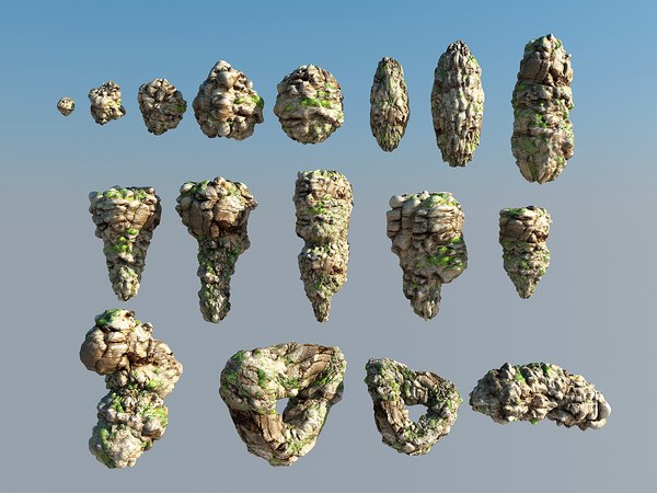 Levitating rocks pack 17 3D model - TurboSquid 1161354