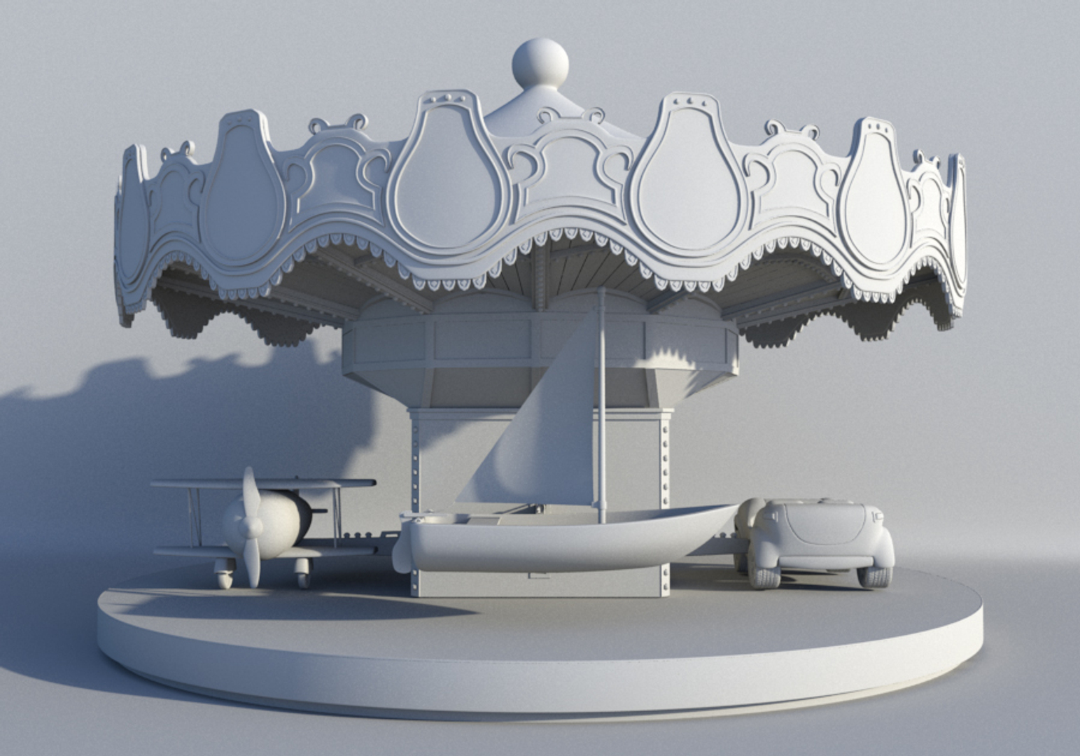3d Model Amusement Park Carousel